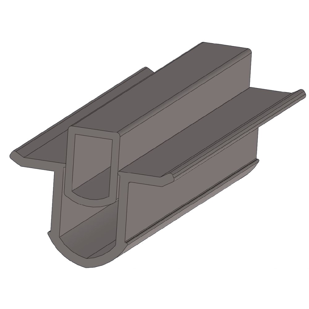 TGU-Shop - Clamping strip, PVC - 2-parts, L= 2 m - PU = 80 pcs